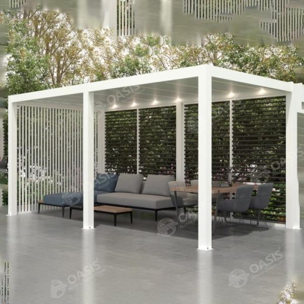 Quality Aluminum Pergola With Electric Louvers Blade Automated For Patio Courtyard Solution for sale