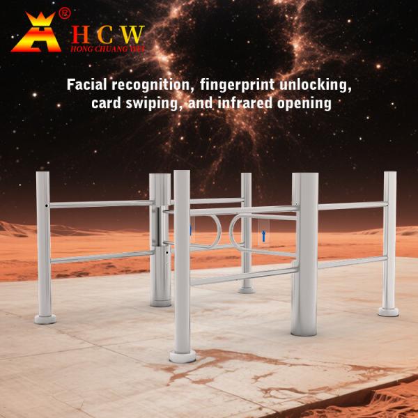 Quality 55cm Lane Width Controlled Access Turnstiles SS304 Facial Recognition Gate for sale