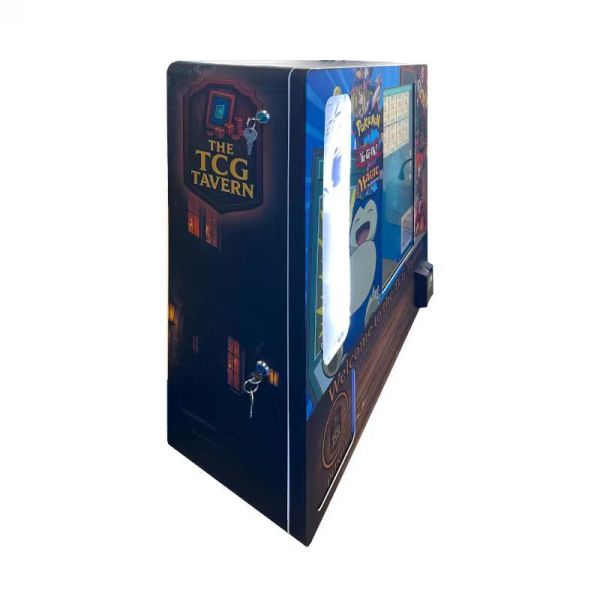 Quality Mini Wall-mounted Pokemon TCG Vending Machine With Card Reader Custom Stickers for sale