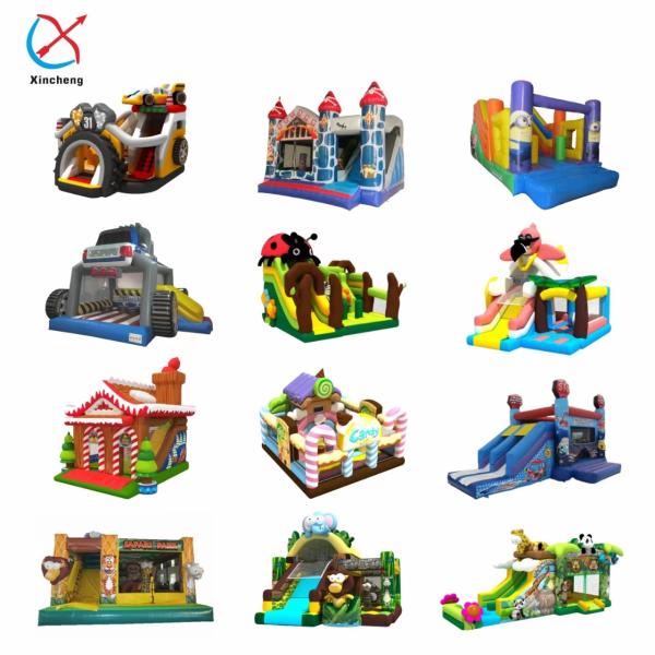 Quality Inflatable Safari Park Bouncy Slide / PVC Inflatable Elephant Bouncer Colourful for sale