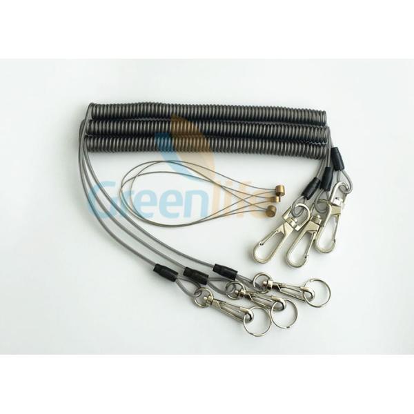 Quality Security Rope Wire Retractable Coil Cord Fall Protection For Tools , 3 Meter Max Stretch for sale