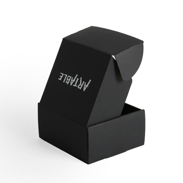 Quality Luxury Cardboard Boxes Black Corrugated Shipping Boxes Packing For Small for sale