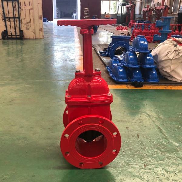 Quality DN150 Flanged Fire Gate Valve 6 Inch Rising Stem Resilient Seated for sale
