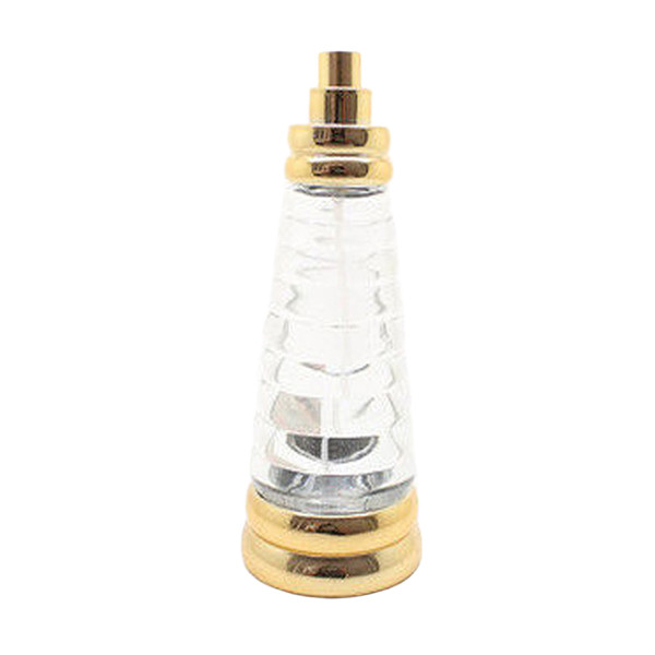 Quality Lightweight Refillable Glass Perfume Bottle , Golden And Clear Glass Perfume for sale