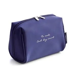 Quality Waterproof Washable Travel Nylon Cosmetic Bag Plain Toiletry Zippered Makeup Bag for sale