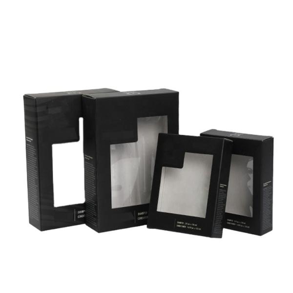 Quality 6x4x3 Black Shipping Tuck Top Mailer Box Custom With Window for sale
