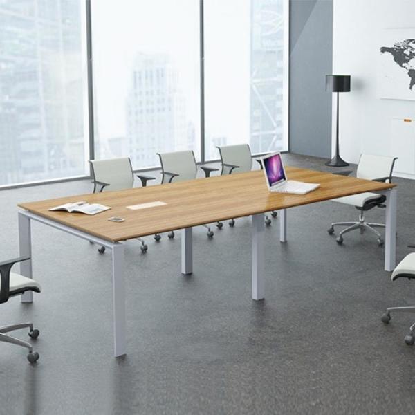 Quality H750mm Office Conference Table Metal Legs Glass Meeting Desk for sale