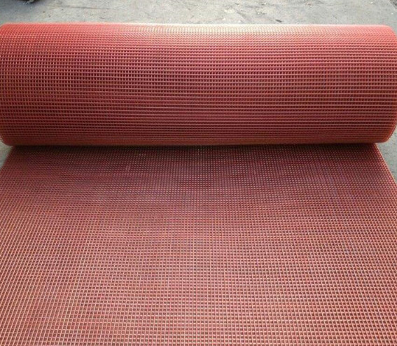 Quality Red Color Lightweight Tensioned Hook Polyurethane Screen Mesh with No Blind for for sale