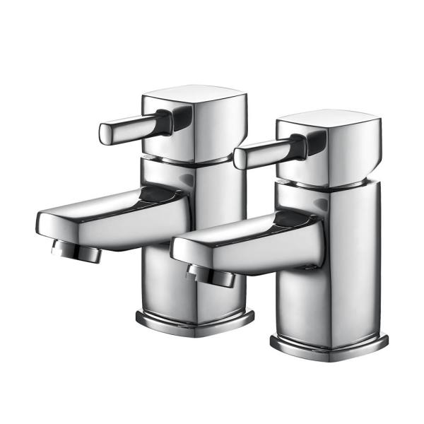 Quality smooth operation Bathroom Sink Taps Pair 3/4 Brass Chrome for sale