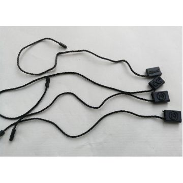 Quality Custom Plastic Hanging Tags Engraved Black Plastic Name Tags With Loop Lock for sale