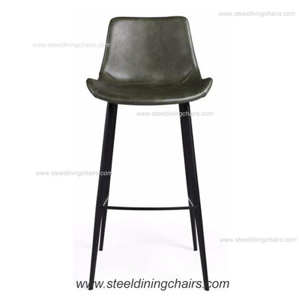 Quality Fixed 50CM 102CM Grey Leather Counter Height Chairs For Kitchen for sale