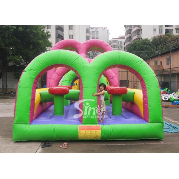 Quality Outdoor Colorful Kids Inflatable Interactive Game With Big Double Slide for sale