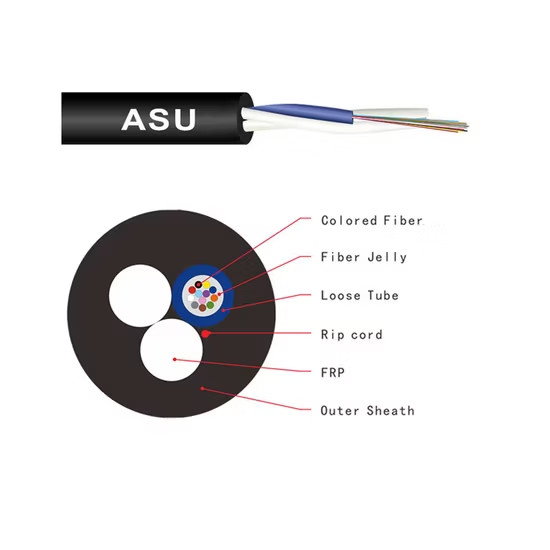 Quality ASU Fiber Optic Cable (GYFFY) 12 Core 120m Span Cable for sale