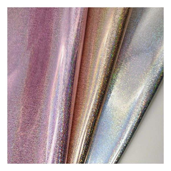 Quality Pu Holographic Leather Little Grain Embossed Synthetic Artificial Faux Shoes for sale