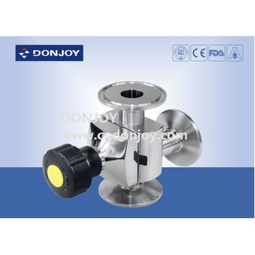 Quality 316L Mini Type 3 way Sanitary Diaphragm Valve L type with tri clamp End for sale