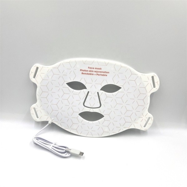Quality 40*29.5cm LED Face Mask 4 Color Light Photon Acne Treatment Whitening Silicone Skin Care for sale