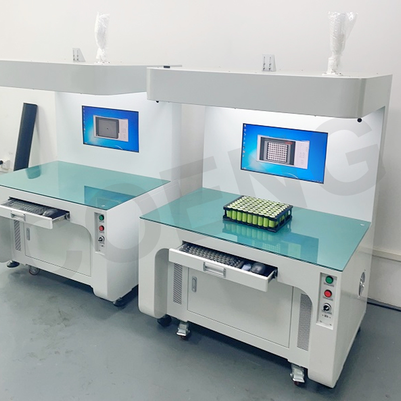 CCD Positive and Negative Pole Visual Inspection Tester for cylindrical battery pack assembly line
