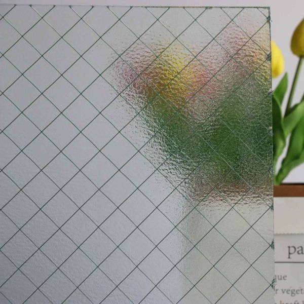 Quality 3mm 6mm Frosted Safety  Black Wired Glass Fluted With Railings for sale