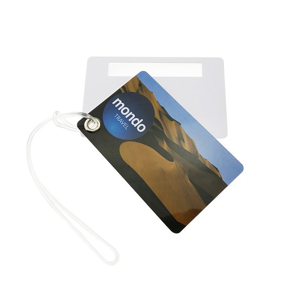 Quality Laminated PVC Plastic PVC Luggage Tag , Die Cut Card Coloured Luggage Tags for sale