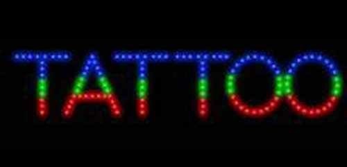 Quality LED Tattoo Piercing Neon Open Sign with Design Rectangle Shape and Epoxy Resin for sale