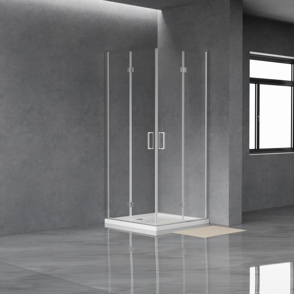 Quality Rotating Doors Frameless Square Tempered Glass Shower Enclosure for sale