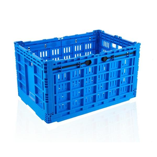 Quality Blue Collapsible Stackable Crates Vegetable Transporation Storage for sale