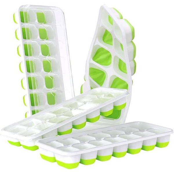 Quality Flexible and Sustainable 4 Pack Easy-Release Ice Cube Trays for Your Freezer for sale