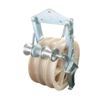 Quality 508 Mm Transmission Line Stringing Pulley Block With Grounding Rollers for sale