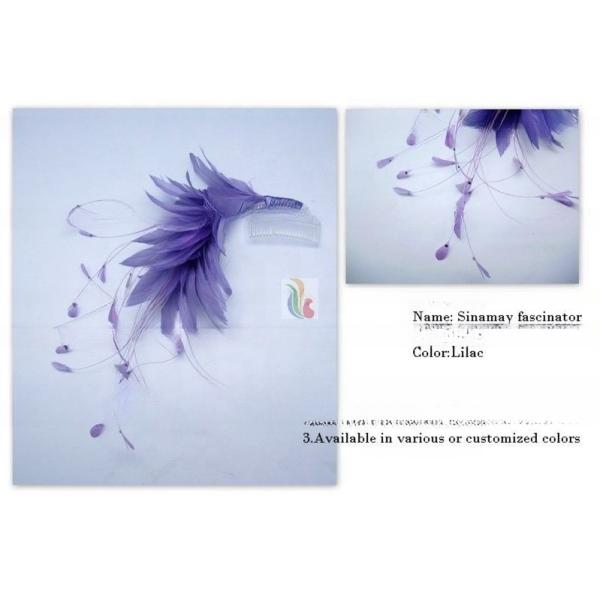 Quality Stripped Goose Flower Feather Headband , Year Occasion Feather Flower Crown for sale