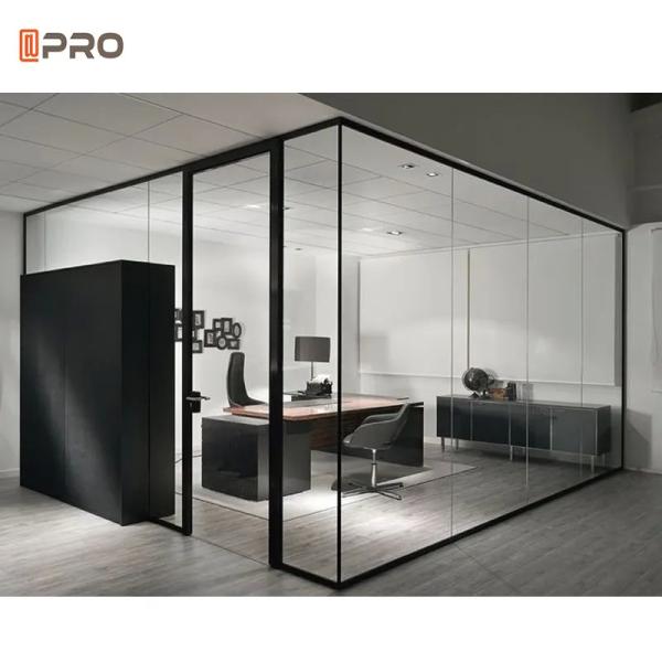 Quality Frameless Clear Glass Partition Wall Vertical Full View Interior Office for sale