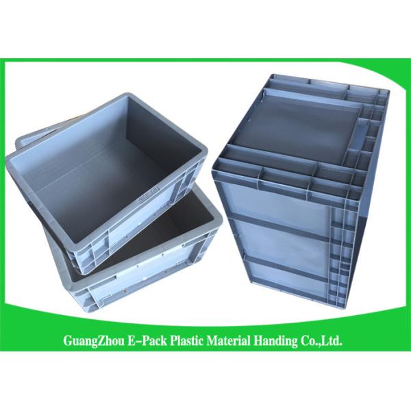 Quality Standard WarehouseEuro Stacking Containers Moving Storage Grey Light Weight for sale