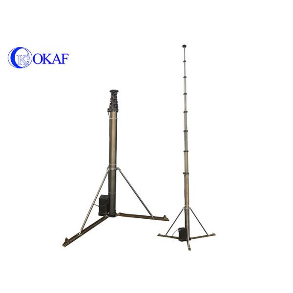 Quality Electric Power Vehicle Mounted Telescopic Mast 12m Extended Height With Tripod for sale