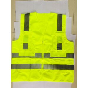 Quality 2 Inches Reflective Strip High Visibility Vest in Fluorescent Yellow with Up To for sale