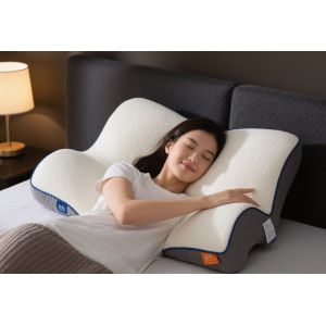Quality Pressure Relief Contoured Memory Foam Pillow with Bamboo Fiber Cover Material for sale