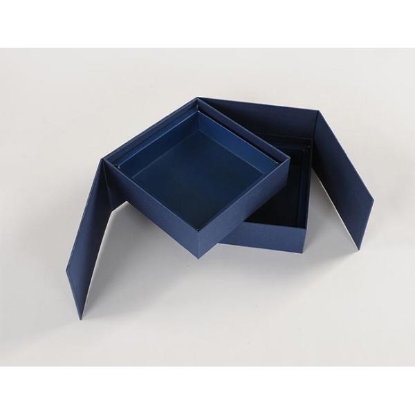 Quality Magnetic Closure Rigid Cardboard Gift Boxes Matte Blue Finishing Surface for sale