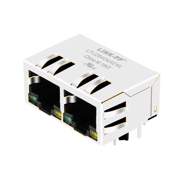 Quality JXR8-1001NL 1x2 Port 10/100 Base-T G/Y Led Ethernet Lan Port Network Jack RJ45 for sale