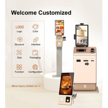 Quality 21.5 Inch Touch Display Hotel Self-service Check In Kiosk With Roomkey Dispenser for sale