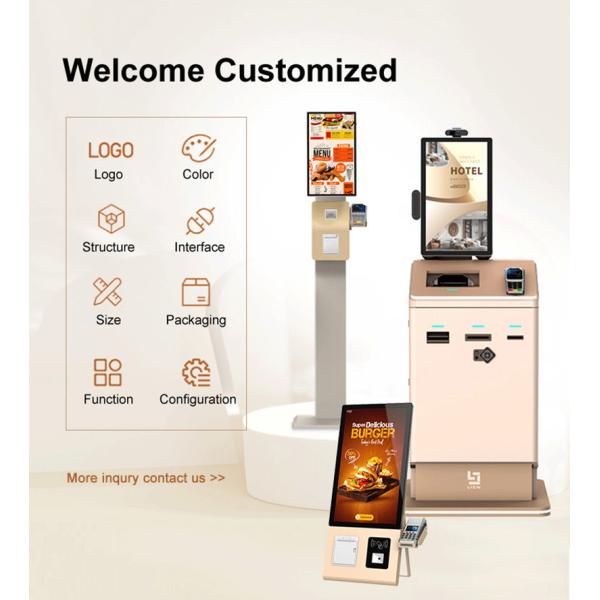 Quality 21.5 inch Touch Display Self Check in Hotel Kiosk With Key Dispenser And for sale
