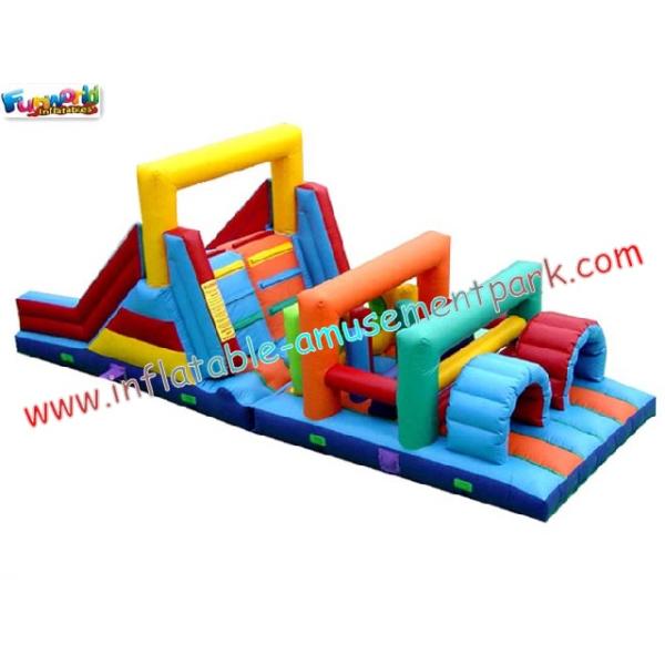 Quality Exciting OEM Colorful Commercial Inflatables Obstacle Course Tunnel Game for for sale