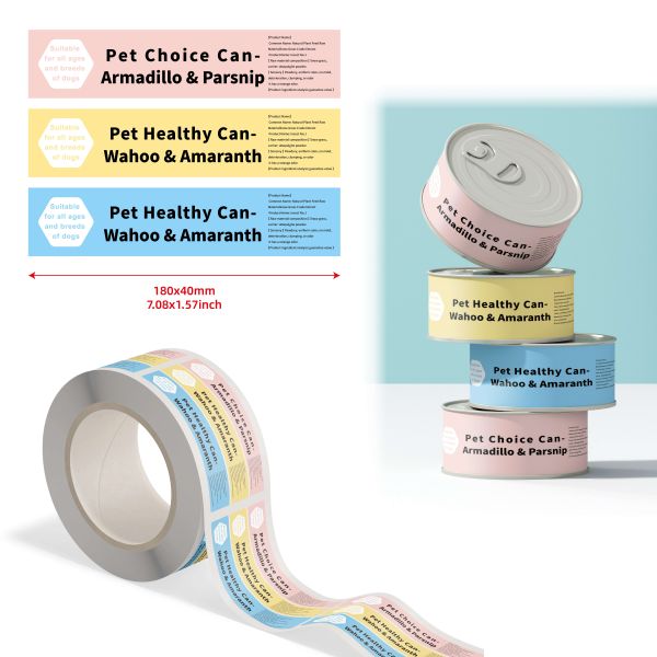 Quality Custom Printed Color Printing Logo Pet Choice Can Armadillo Parsnip Label Design for Canned Food Labels for sale