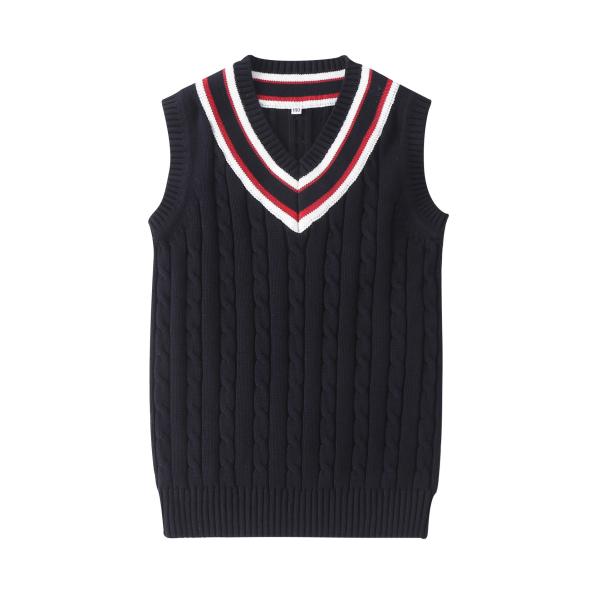 Quality OEM Service Schoolwear Kids Knitted Vest Jumper Machine Washable for sale