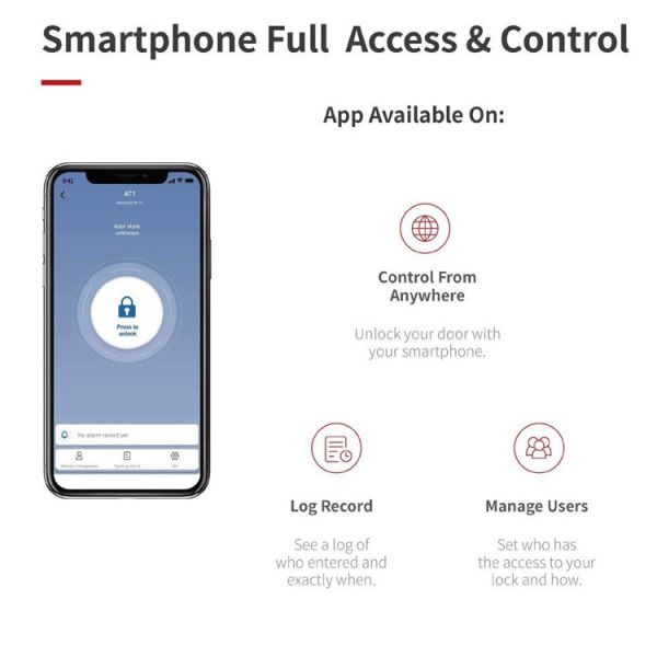 Quality 95% Door Compatibility Vintage Handle Smart Lock with Bluetooth and Digital for sale