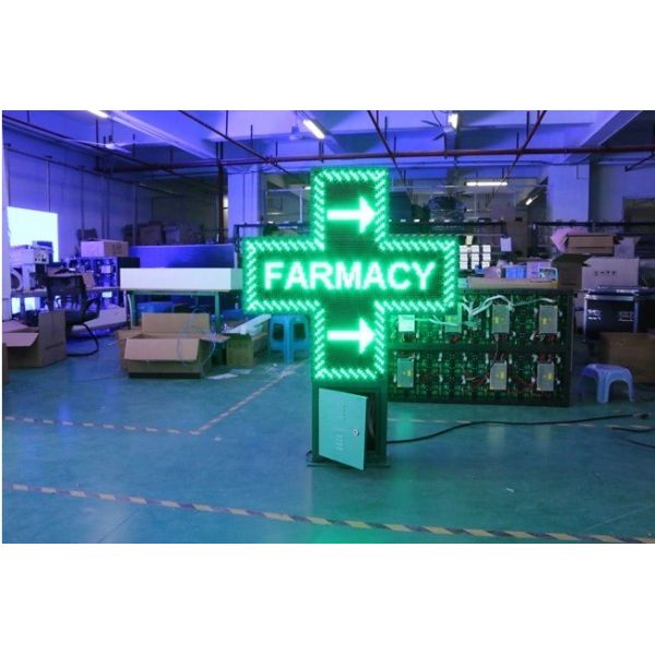Quality Attractive Full Color 3D LED Pharmacy Cross Display with Long Lifespan and High for sale