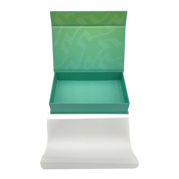 Quality Color Printing Rigid Flip Cover Gift Box With Tissue Paper Skincare Packaging for sale