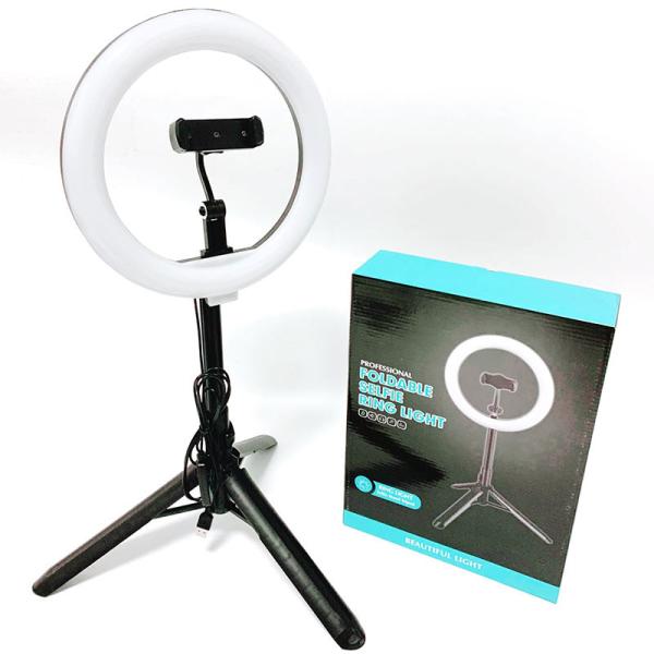 Quality 120PCS 3500K Foldable Ring Light , Selfie Led Ring Light With Tripod Stand for sale