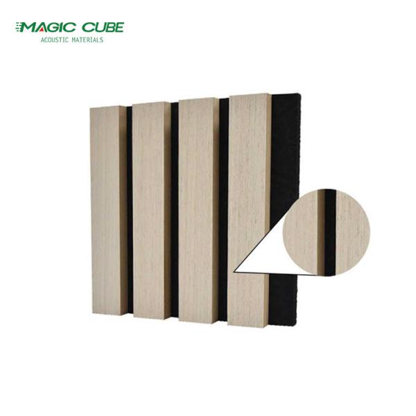 Quality Melamine Finish Wooden Slats Wall Polyester Sound Insulation Board Panel Acoustic Slat for sale