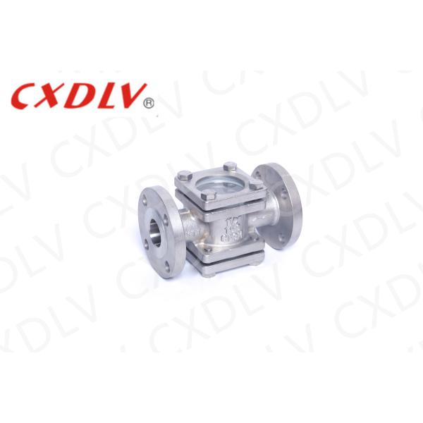 Quality DIN sight glass valve Flow Indicator Double Borosilicate Window Flanged Valve for sale