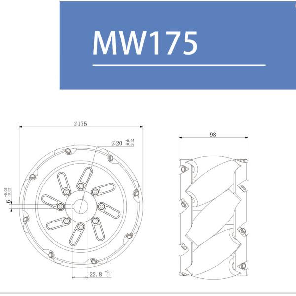 Quality 7 Inch 175mm Omnidirectional Mecanum Wheel High Performance Durable for sale