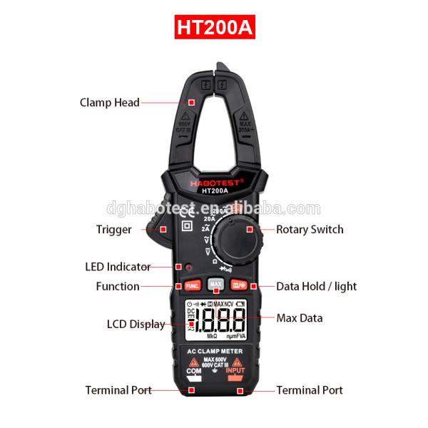 Quality Double Backlight Handheld Mini Digital Clamp Meter for sale