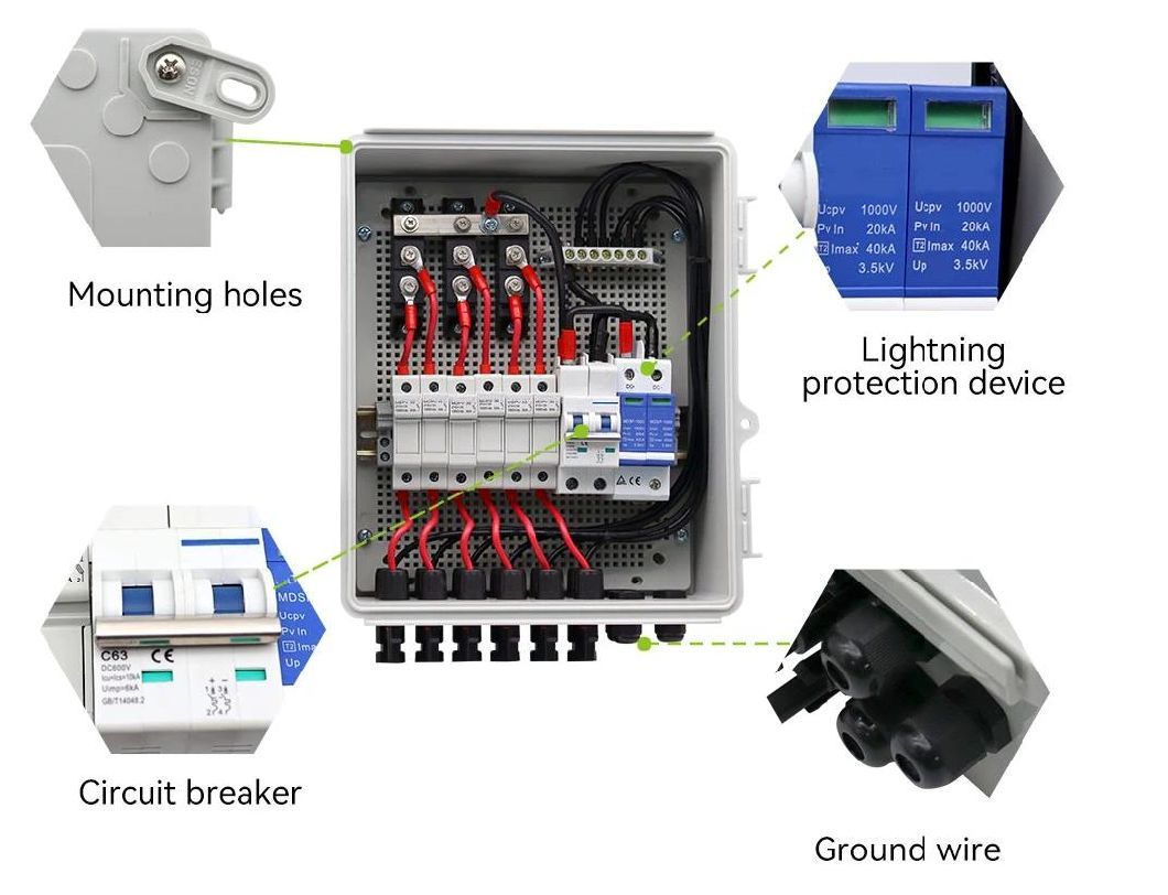 Solar Panel Distribution Junction Boxes PV Array 1-24 String DC Combiner Box